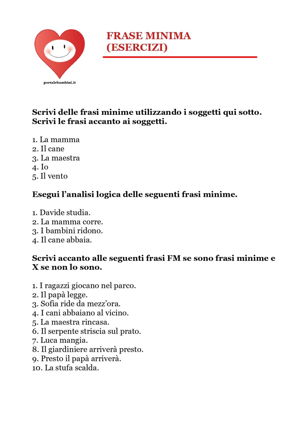 La Frase Minima | portalebambini.it