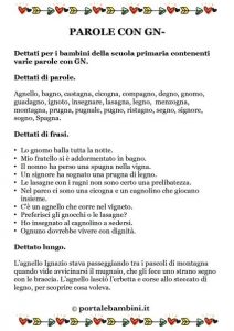 Parole con GN: elenco e schede didattiche | portalebambini.it