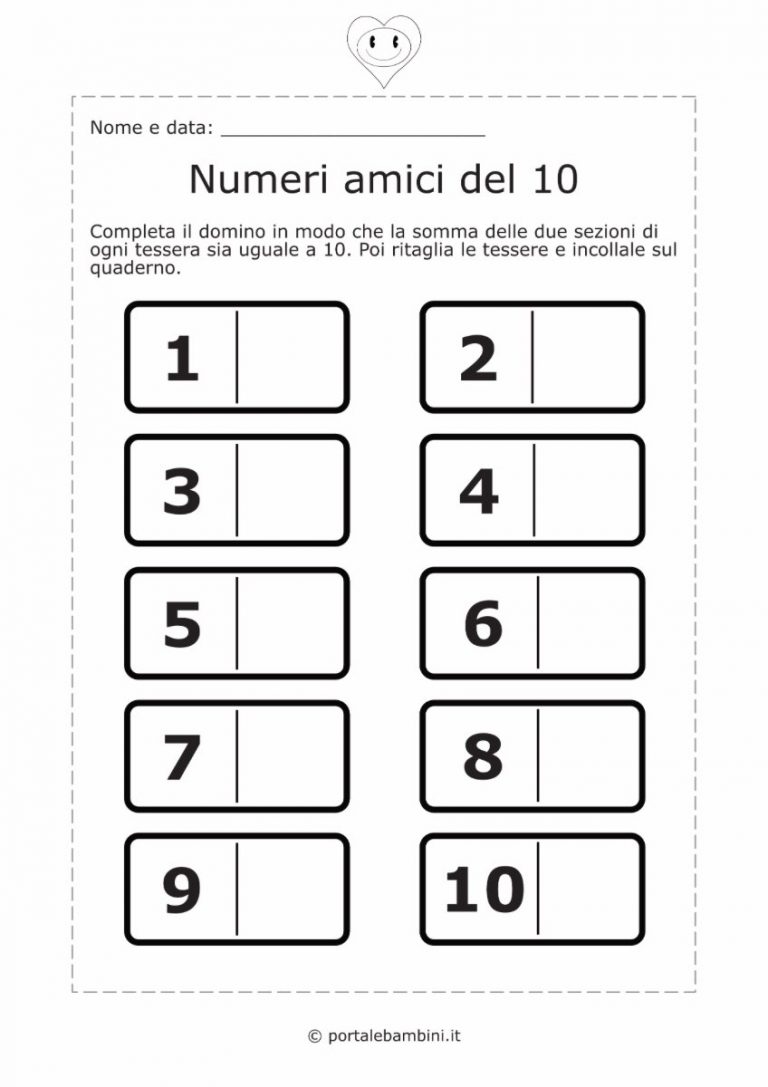 Schede Didattiche Matematica (Classe Prima) | portalebambini.it