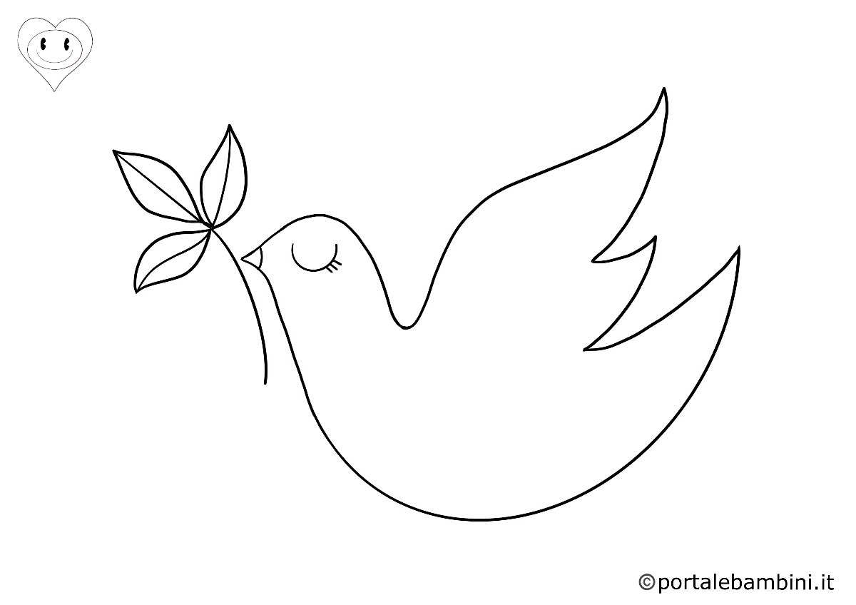 Colombe da Colorare (stampa gratis) | portalebambini.it