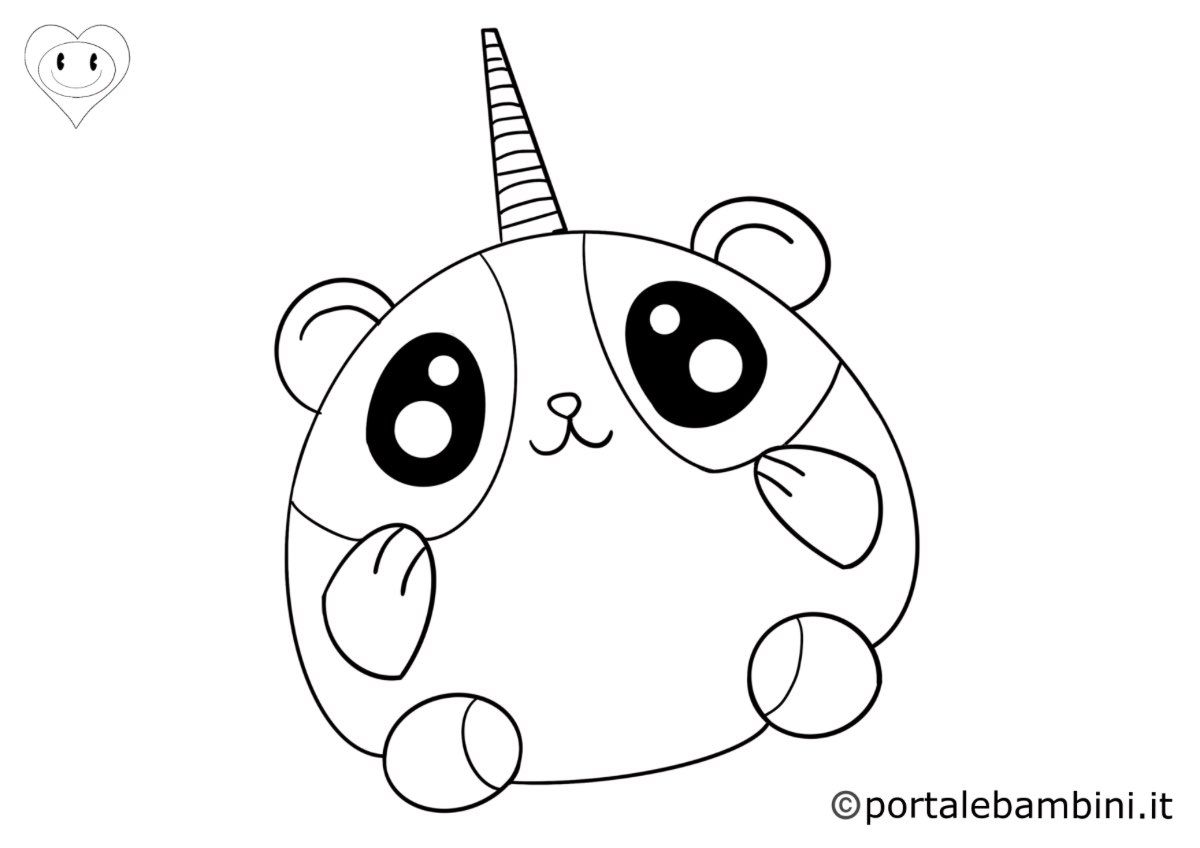 Pandacorni da Colorare (stampa gratis) | portalebambini.it
