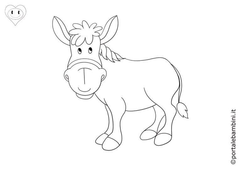 Asini da Colorare (stampa gratis) | portalebambini.it