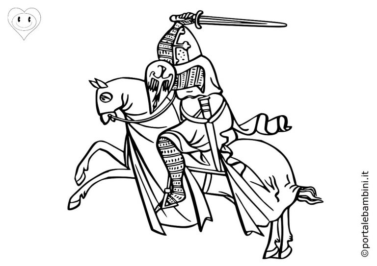 Cavalieri da Colorare (stampa gratis) | portalebambini.it
