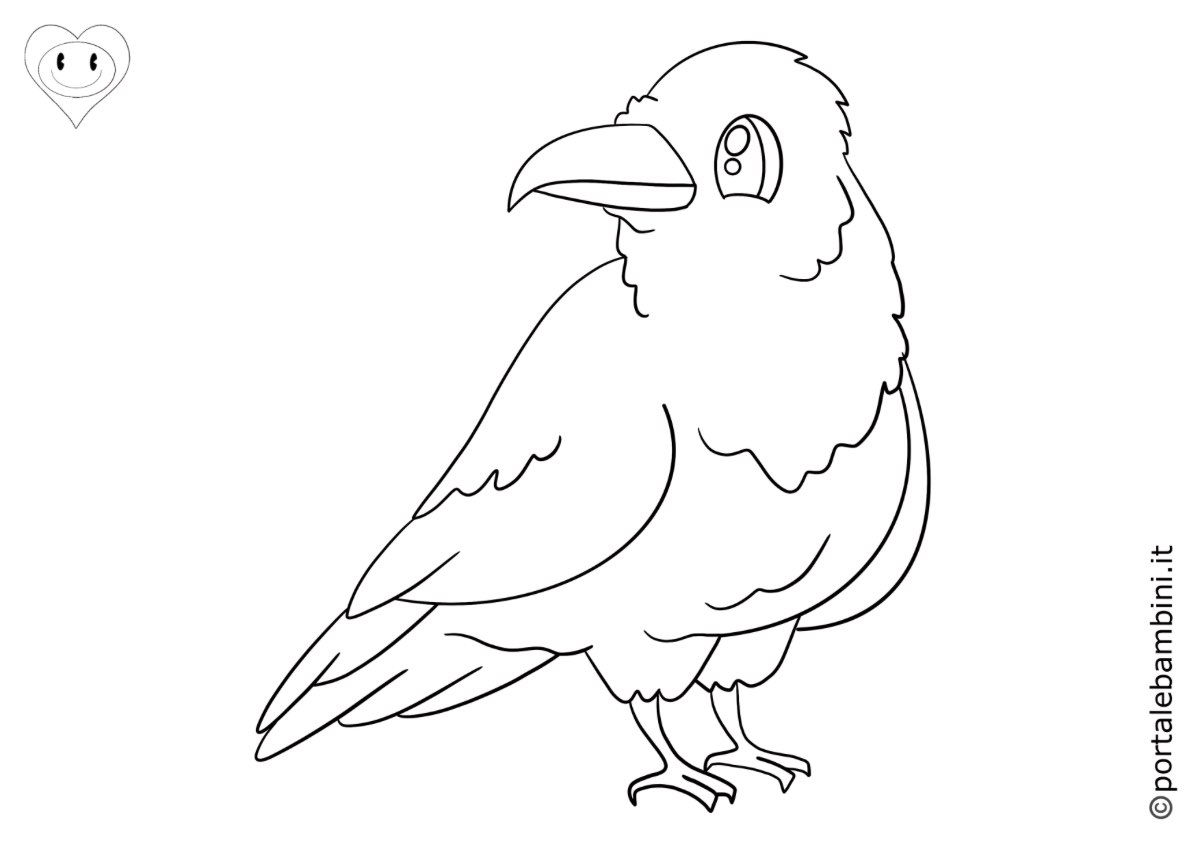Corvi da Colorare (stampa gratis) | portalebambini.it
