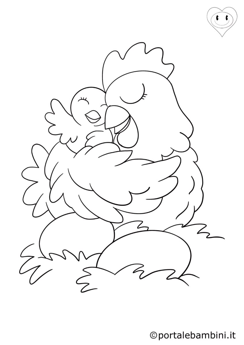 Disegni Galline da Colorare - Stampa Gratis