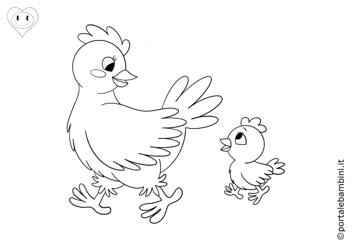 Disegni Galline da Colorare - Stampa Gratis