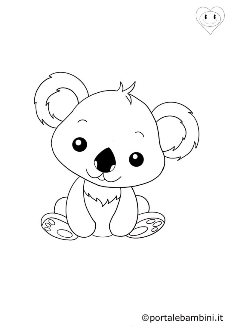 Koala da Colorare (stampa gratis) | portalebambini.it