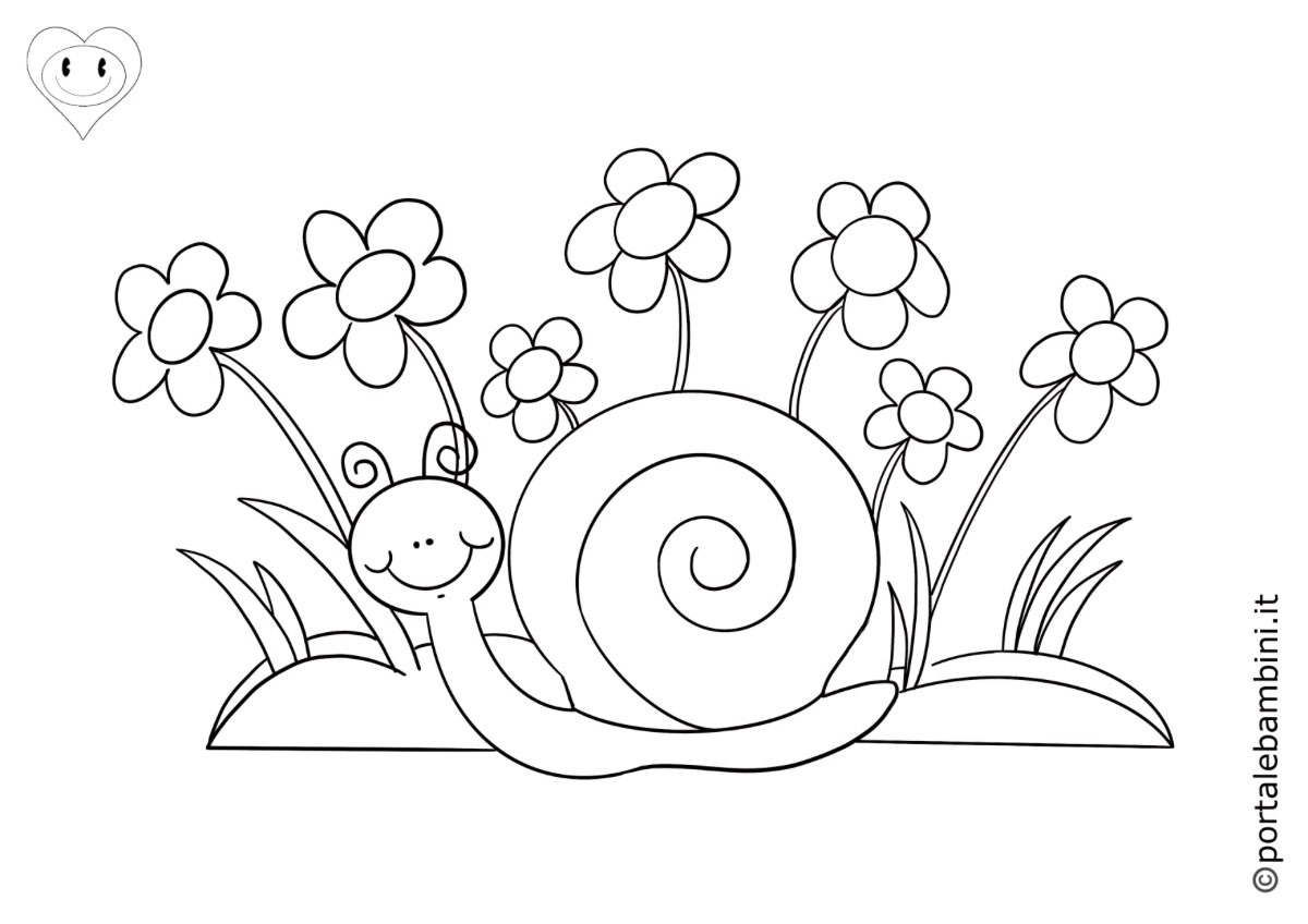 Lumache da Colorare (stampa gratis) | portalebambini.it
