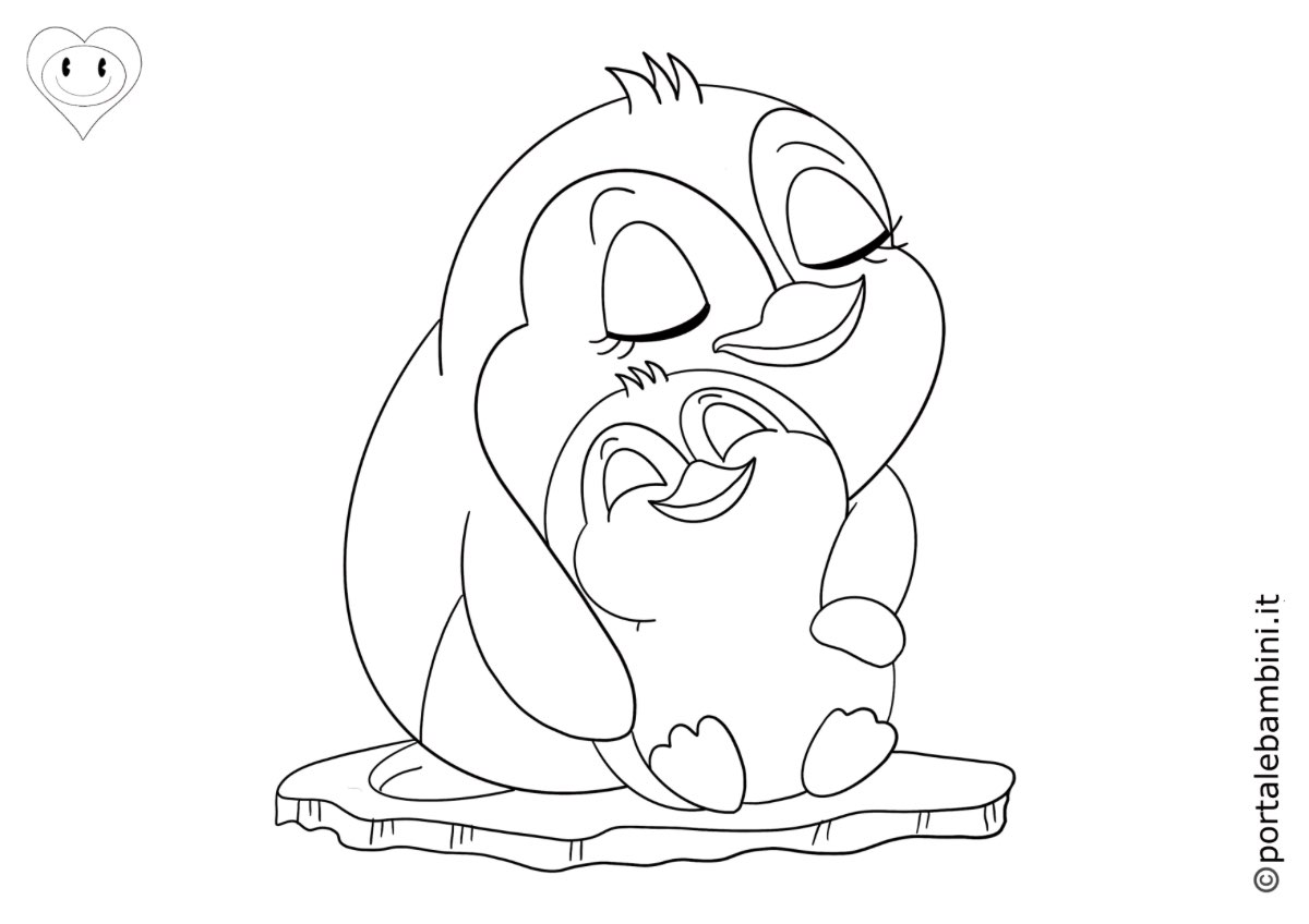 Disegni Pinguini da Colorare (stampa gratis)