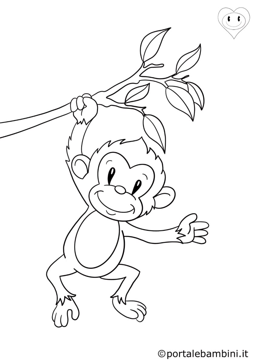 Scimmie da Colorare - Disegni da Stampare Gratis