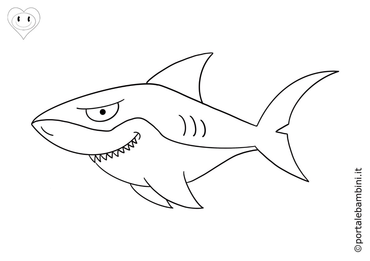 Disegni Squali da Colorare - Stampa gratis