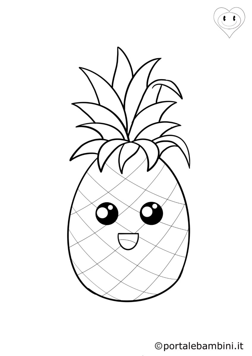 Ananas da Colorare (stampa gratis) | portalebambini.it