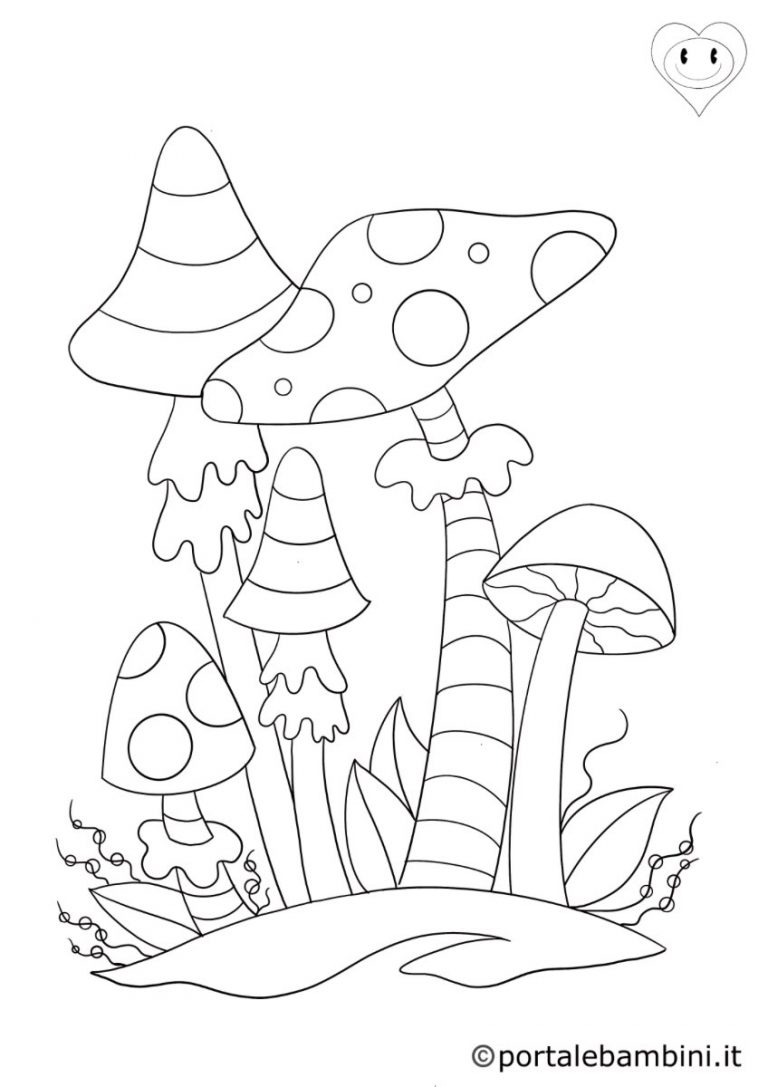 Disegni Funghi da Colorare - Stampa Gratis