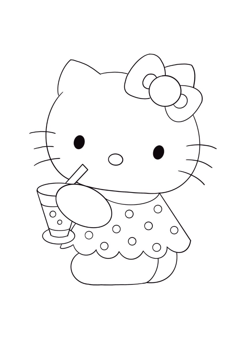 Hello Kitty da Colorare (stampa gratis) | portalebambini.it
