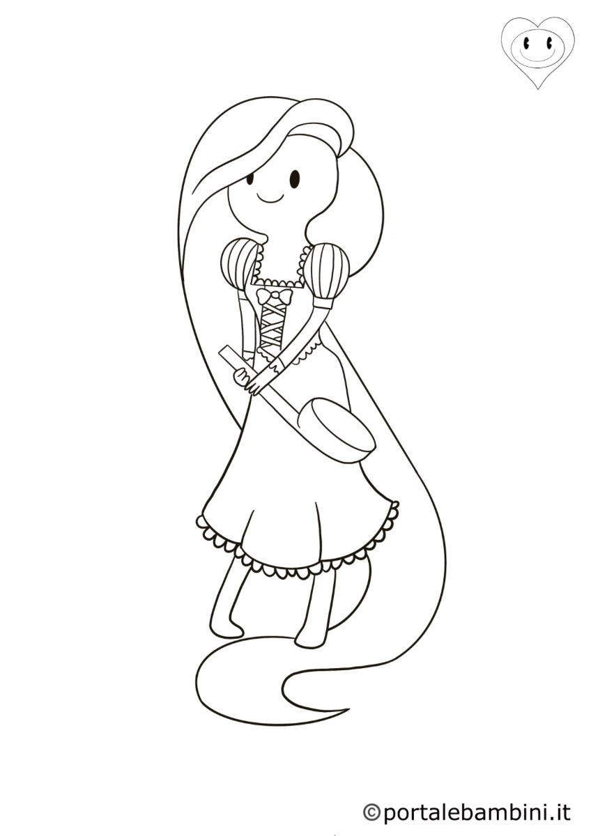 Rapunzel da Colorare (stampa gratis) | portalebambini.it