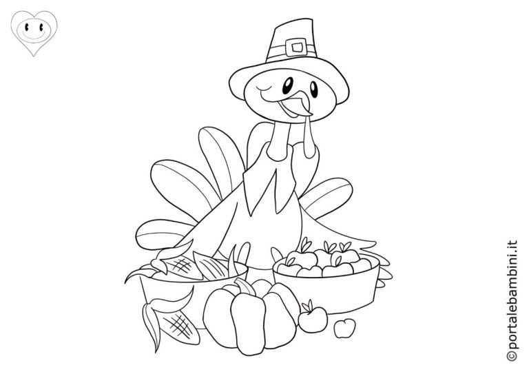 Tacchino da Colorare (stampa gratis) | portalebambini.it