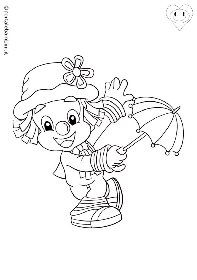 Pagliaccio da Colorare (stampa gratis)| portalebambini.it