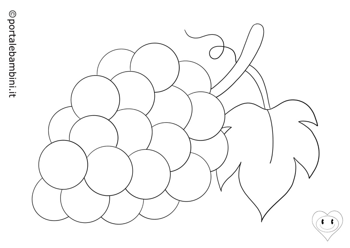 Uva da colorare: disegni e sagome | portalebambini.it