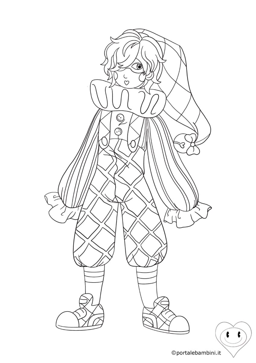 Maschera di Arlecchino da Colorare (con storia) | portalebambini.it