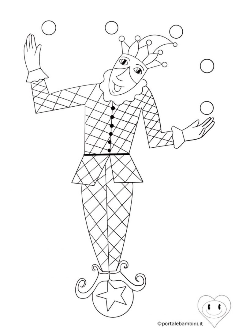 Maschera di Arlecchino da Colorare (con storia) | portalebambini.it