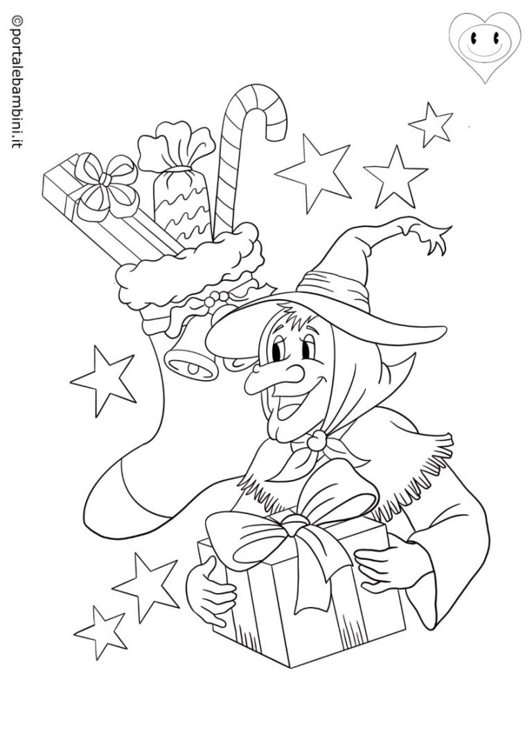 Disegni Befana da Colorare