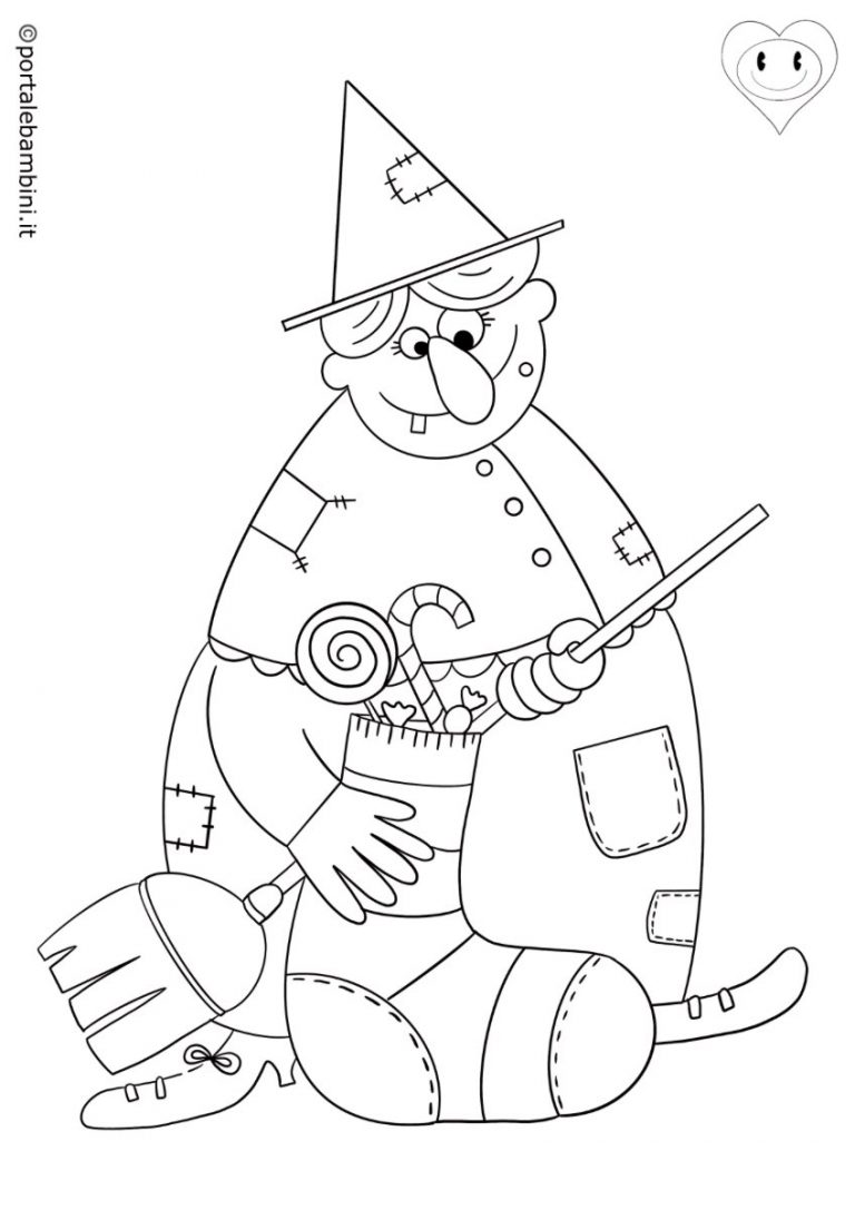 Disegni Befana da Colorare