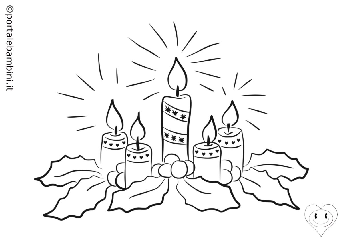 Candele di Natale da Colorare | portalebambini.it