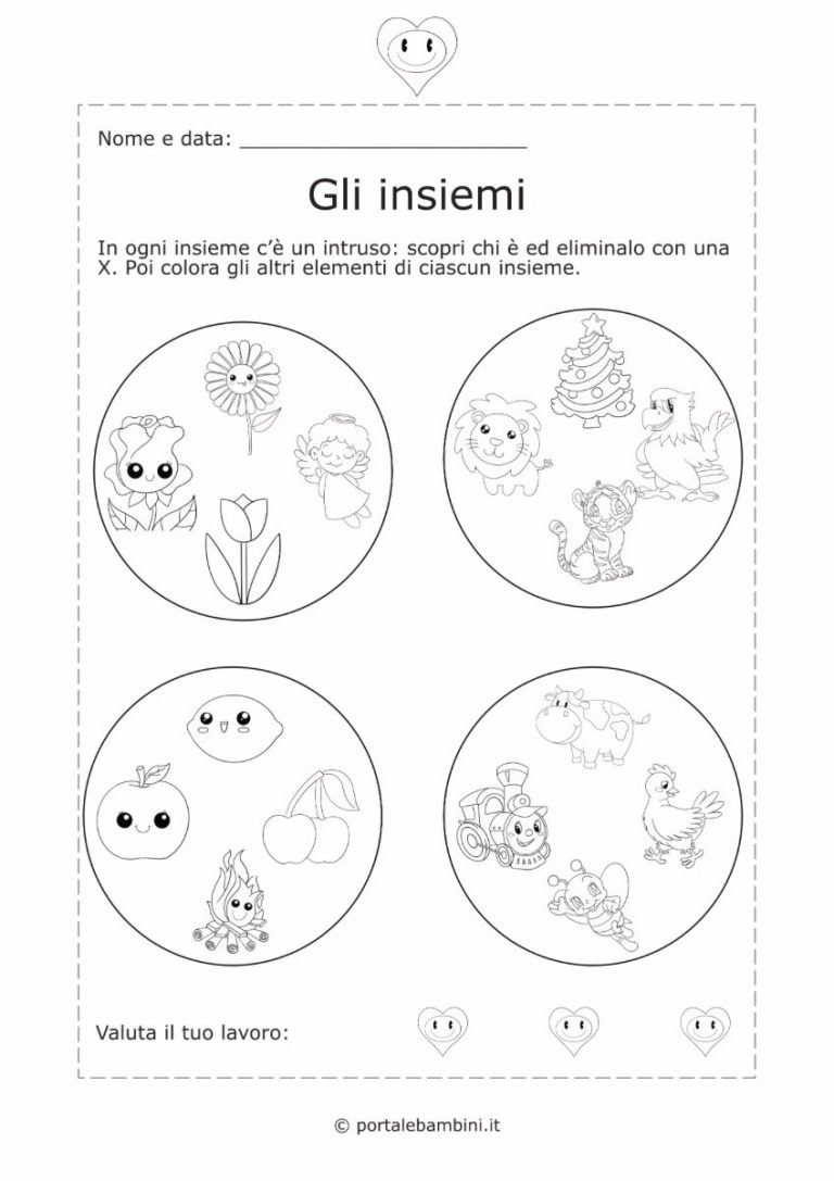 Esercizi sugli Insiemi (Scuola Primaria) | portalebambini.it