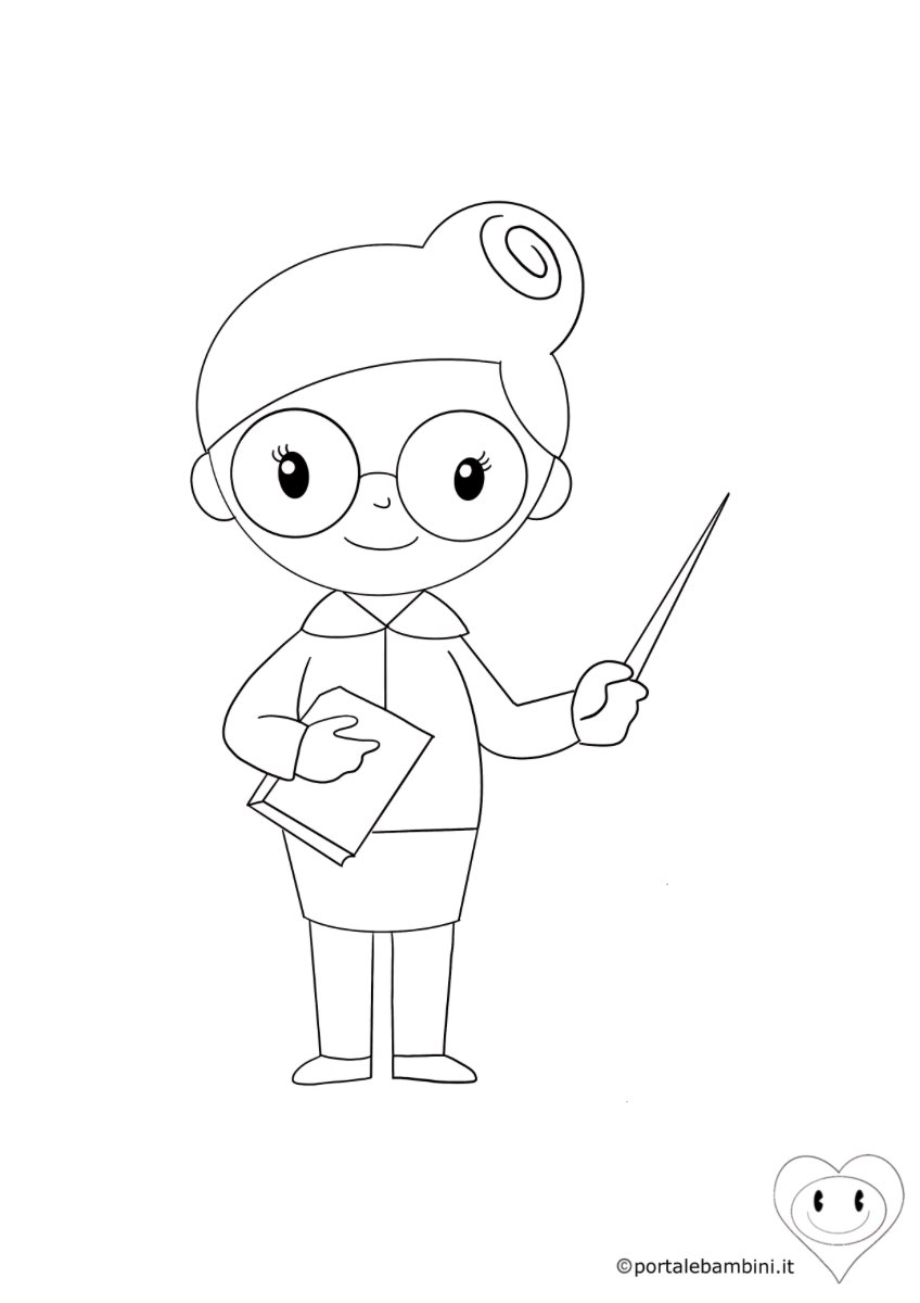 Maestra da Colorare (stampa gratis) | portalebambini.it