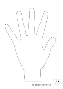 Mano da Colorare (stampa gratis) | portalebambini.it