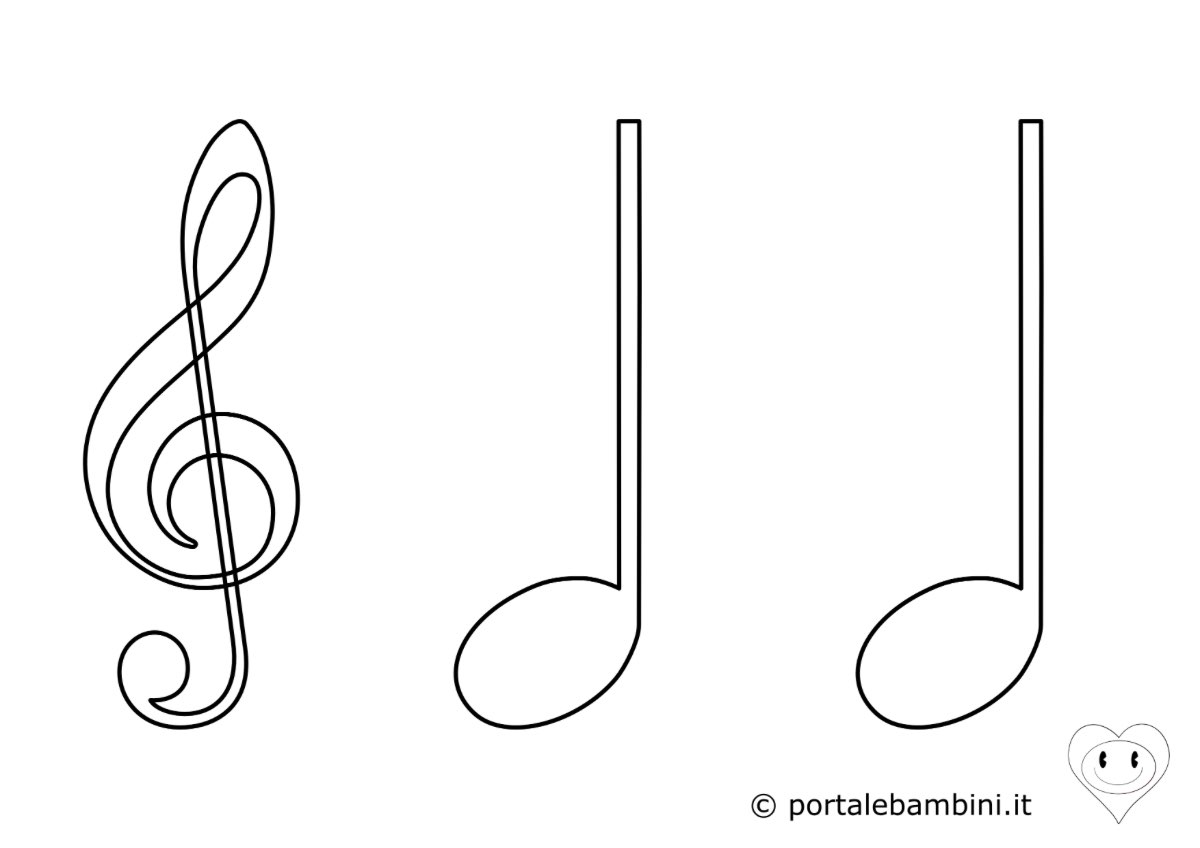 Note Musicali da Colorare (stampa gratis) | portalebambini.it