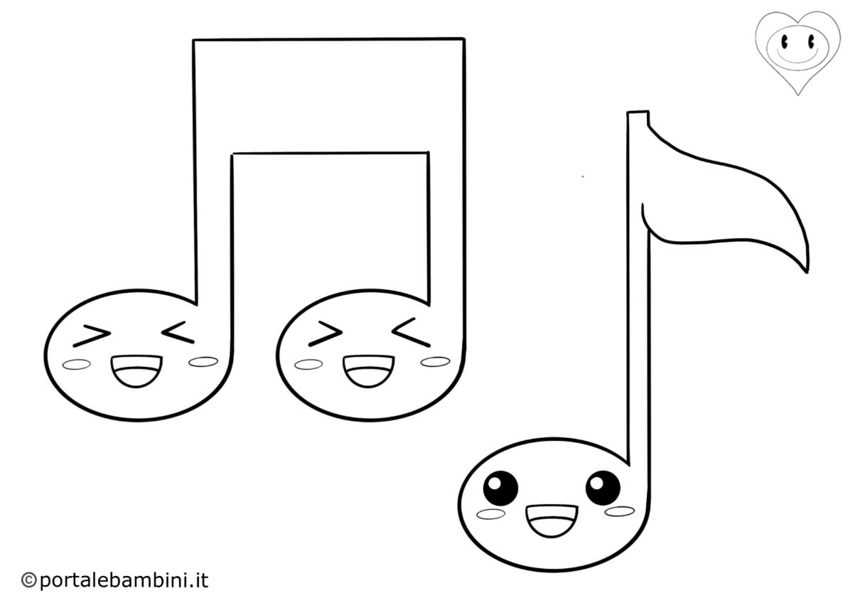 Note Musicali da Colorare (stampa gratis) | portalebambini.it