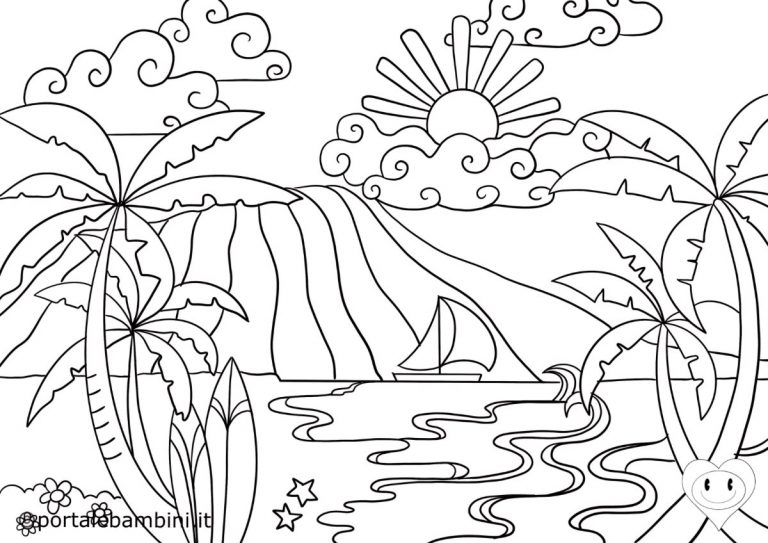 Paesaggi da Colorare (stampa gratis) | portalebambini.it