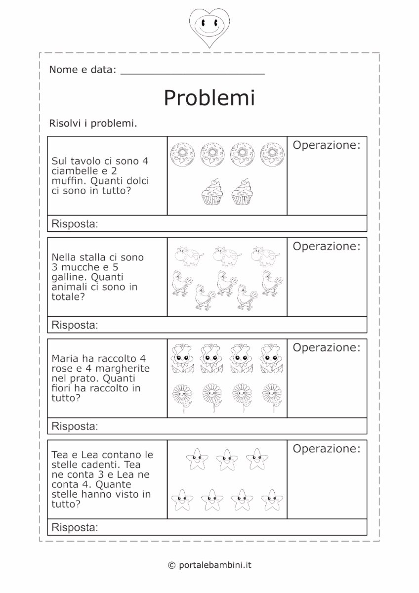 Problemi per la Classe Prima (Scuola Primaria) | portalebambini.it