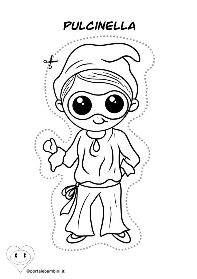 Pulcinella Da Colorare con Storia Portalebambini it