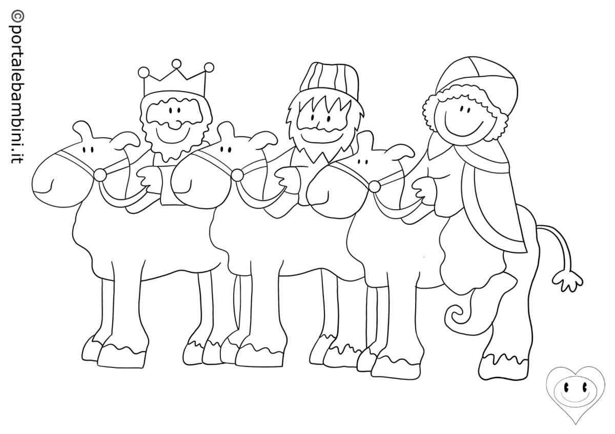 Re Magi da Colorare (stampa gratis) | portalebambini.it