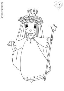 Santa Lucia da Colorare (stampa gratis) | portalebambini.it
