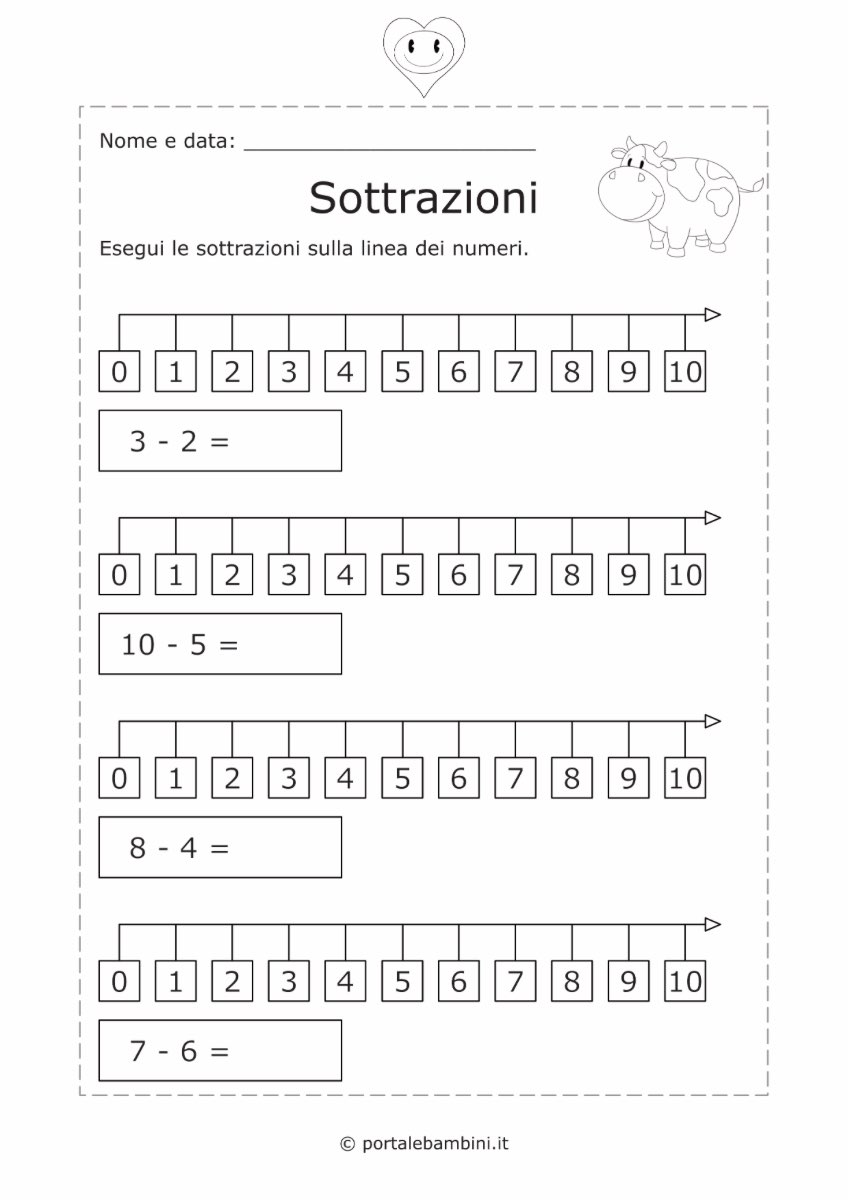 Schede Didattiche Matematica (Classe Prima) | portalebambini.it