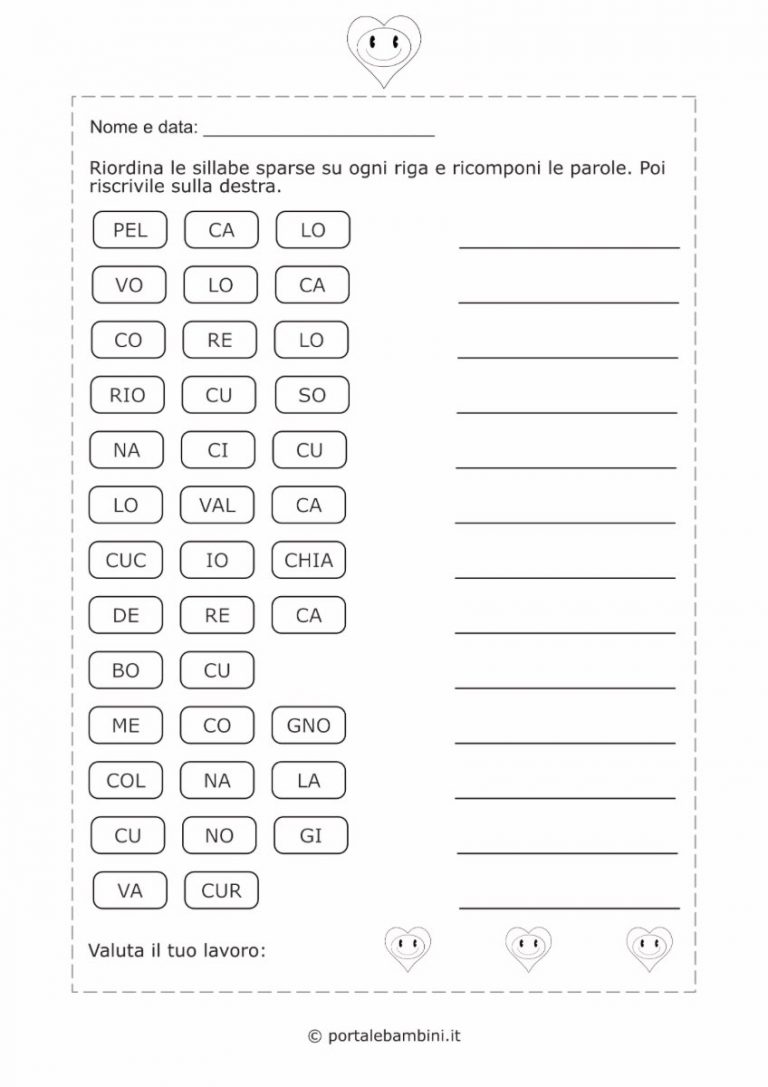 Parole con CA CO CU | portalebambini.it