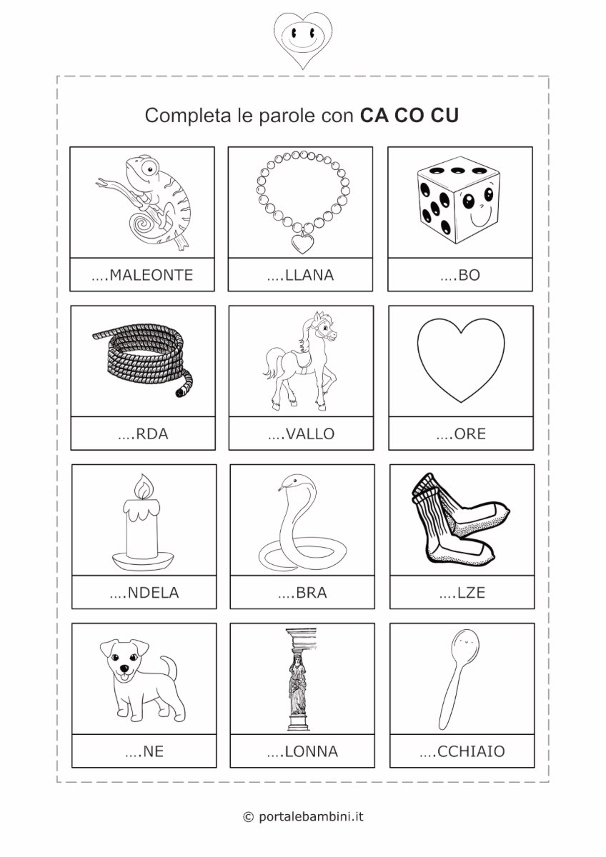 Parole con CA CO CU | portalebambini.it