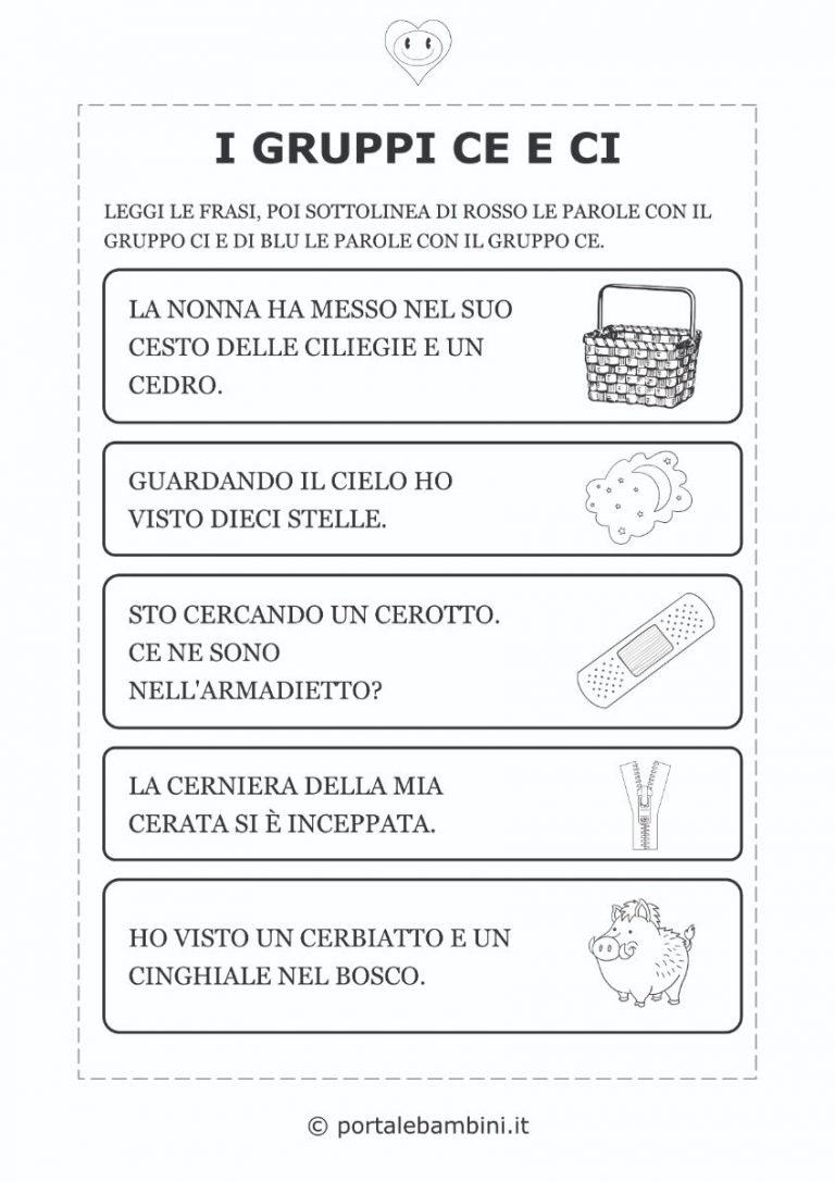 Schede Didattiche con CE e CI - portalebambini.it