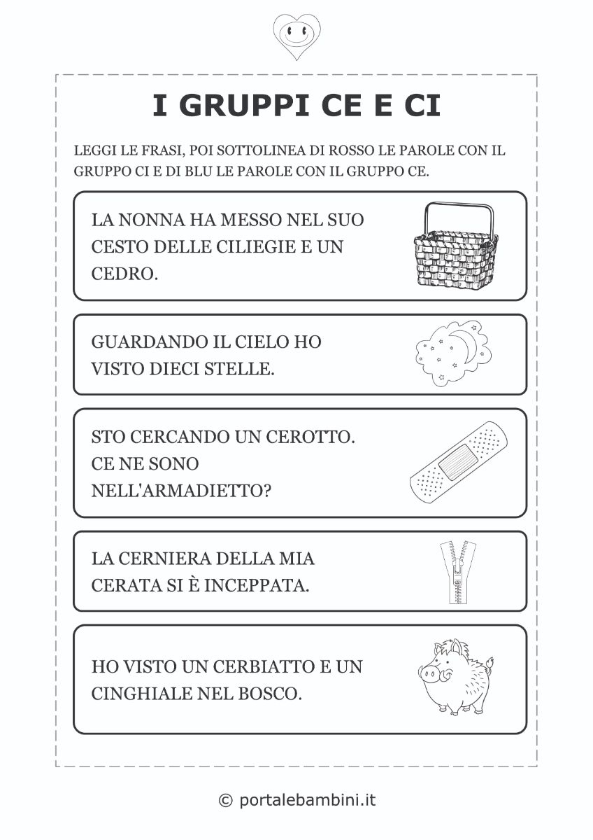 Schede Didattiche con CE e CI - portalebambini.it