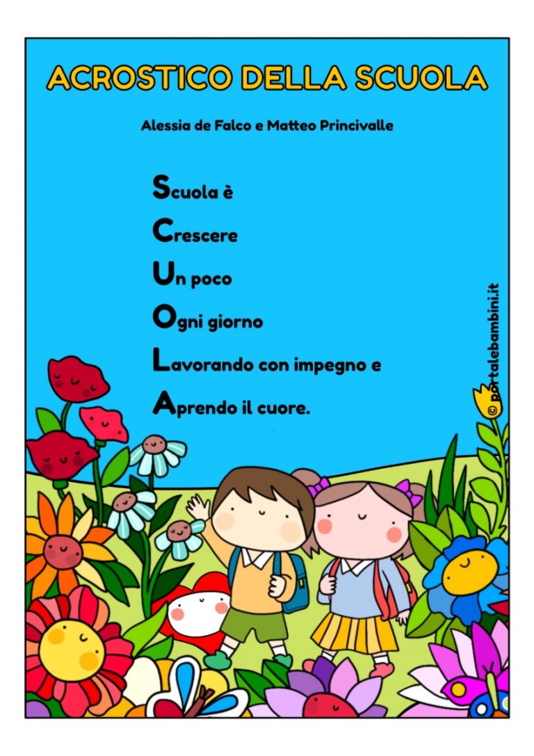 Acrostico di Scuola | portalebambini.it