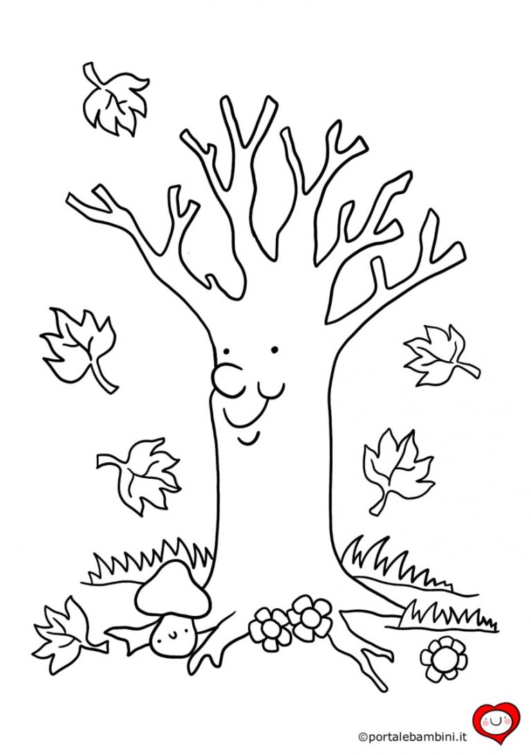 Disegni Alberi Autunnali da Colorare - Stampa Gratis