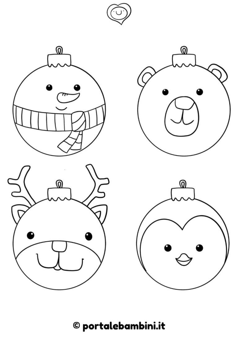 Palline di Natale da Colorare - Stampa Gratis