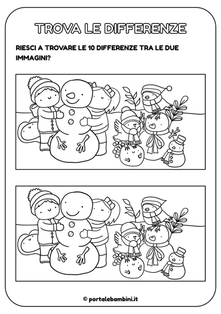 Trova le DIFFERENZE: tante schede per giocare | portalebambini.it