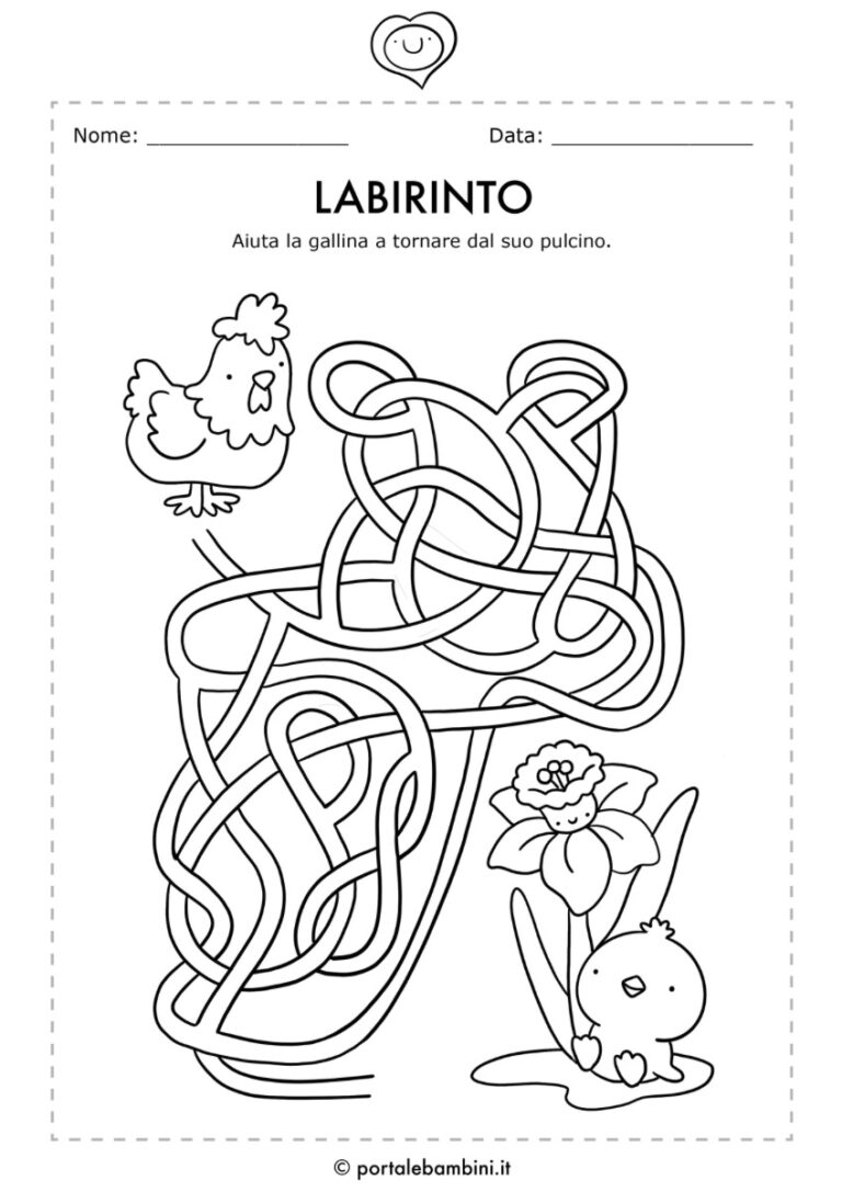 Labirinti per Bambini da Stampare | portalebambini.it