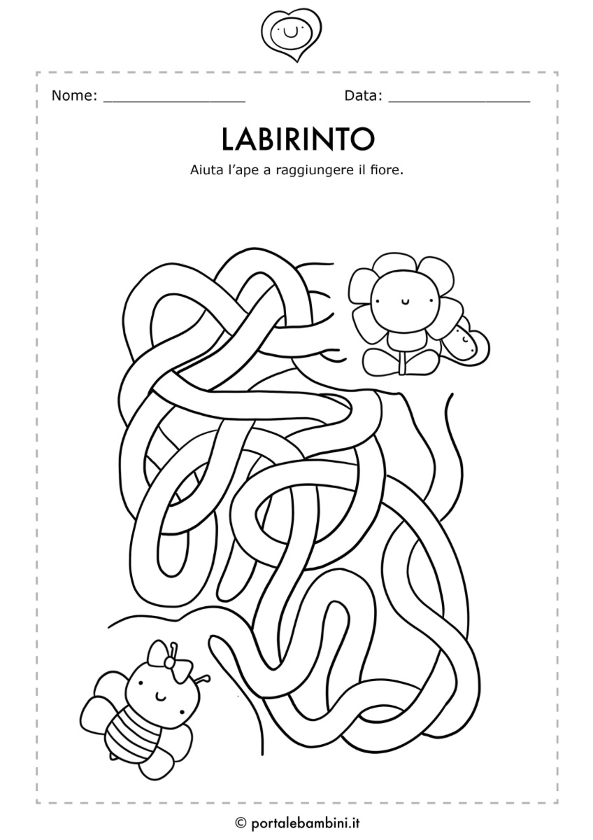 Labirinti Infanzia Facili Labirinto Mazes Pianetabambini Kindergarten ...