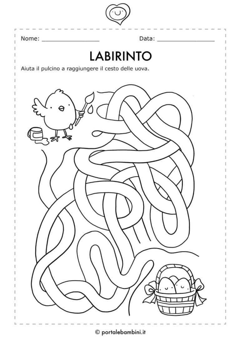 Labirinti per Bambini da Stampare | portalebambini.it