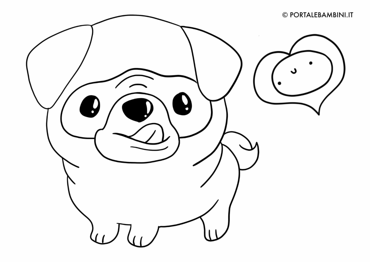 Cuccioli di Cane da Colorare | portalebambini.it